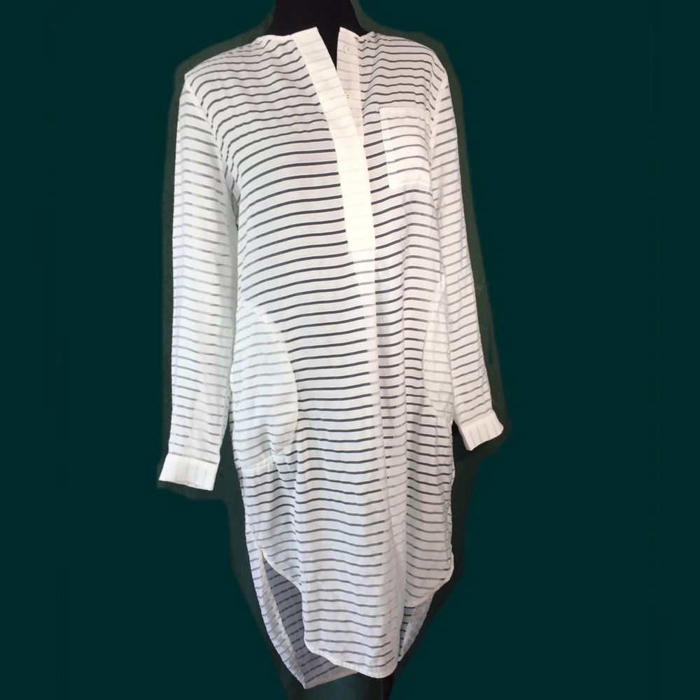 Zimmermann Sheer White Tunic Shirt Dress - Gem